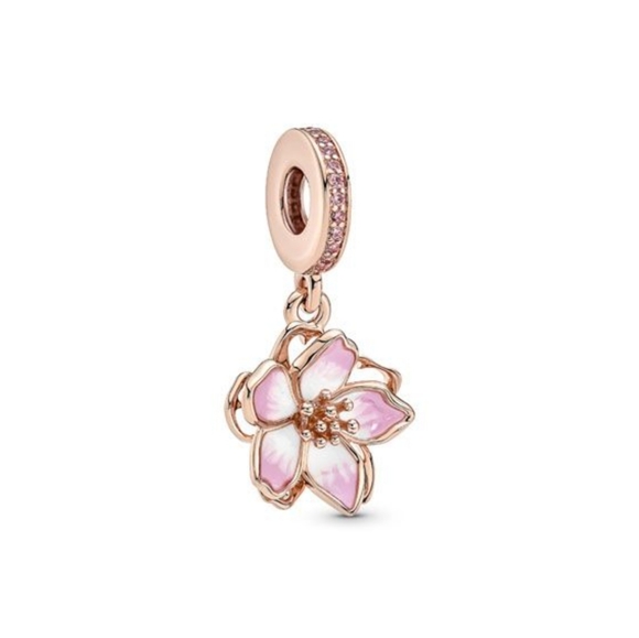 Pandora | Jewelry | Pandora Cherry Blossom Dangle Charm Rose Gold ...